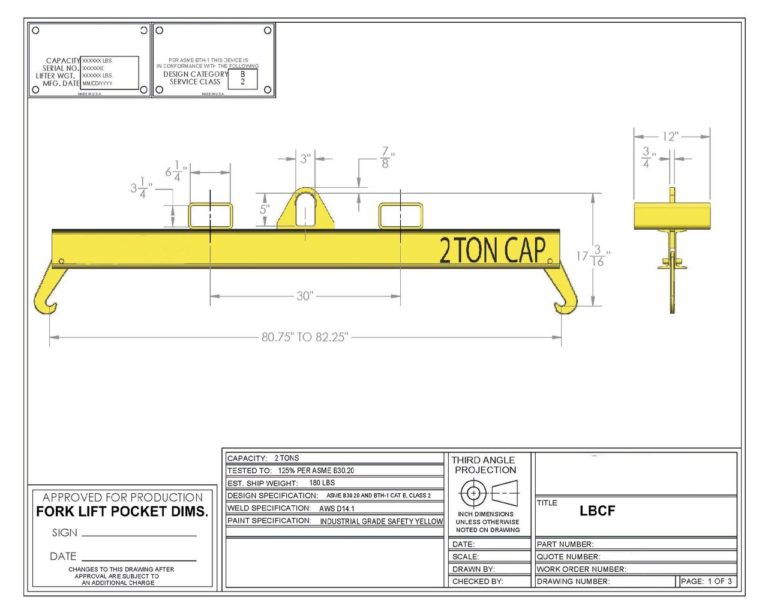 Chlorine Ton Lifting Beam with Center Lift & Fork Lifts | Indian Springs