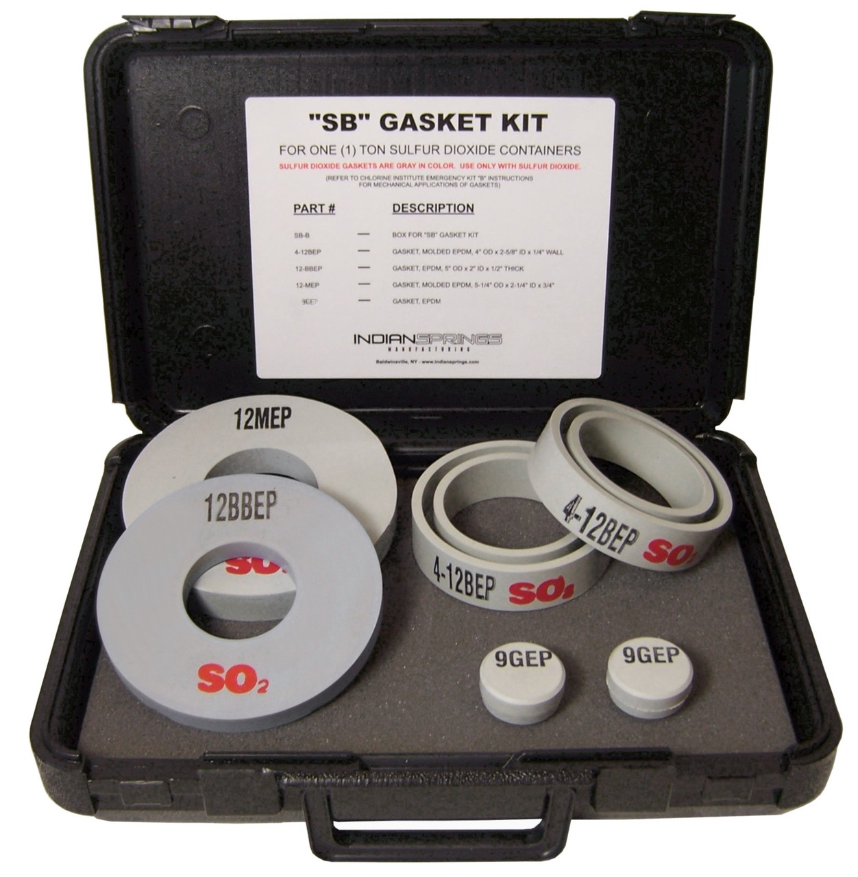 Sulfur Dioxide Ton Container Gasket Set | Indian Springs | Indian Springs