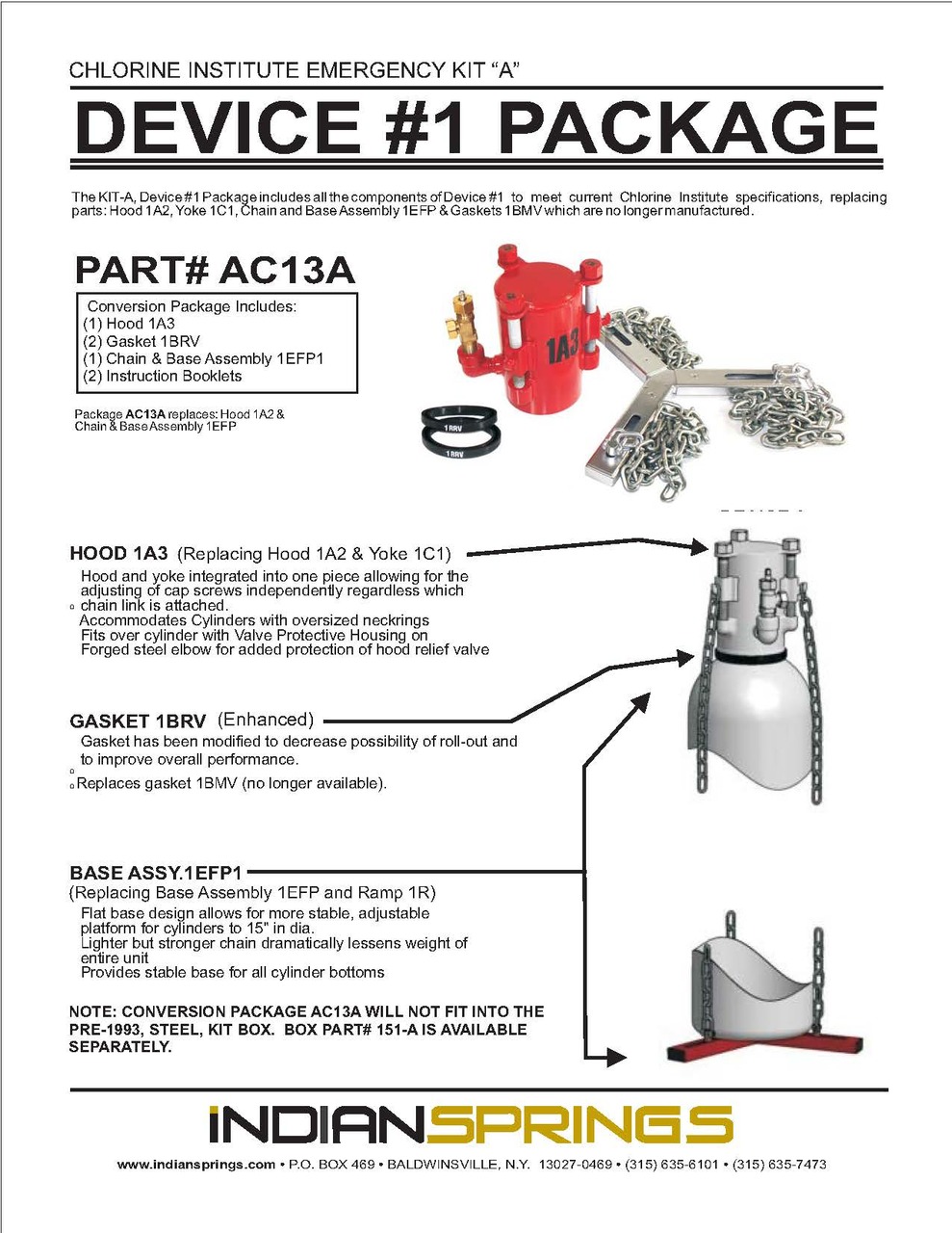 Emergency Kit A Device 1 Package Literature | Indian Springs | Indian ...