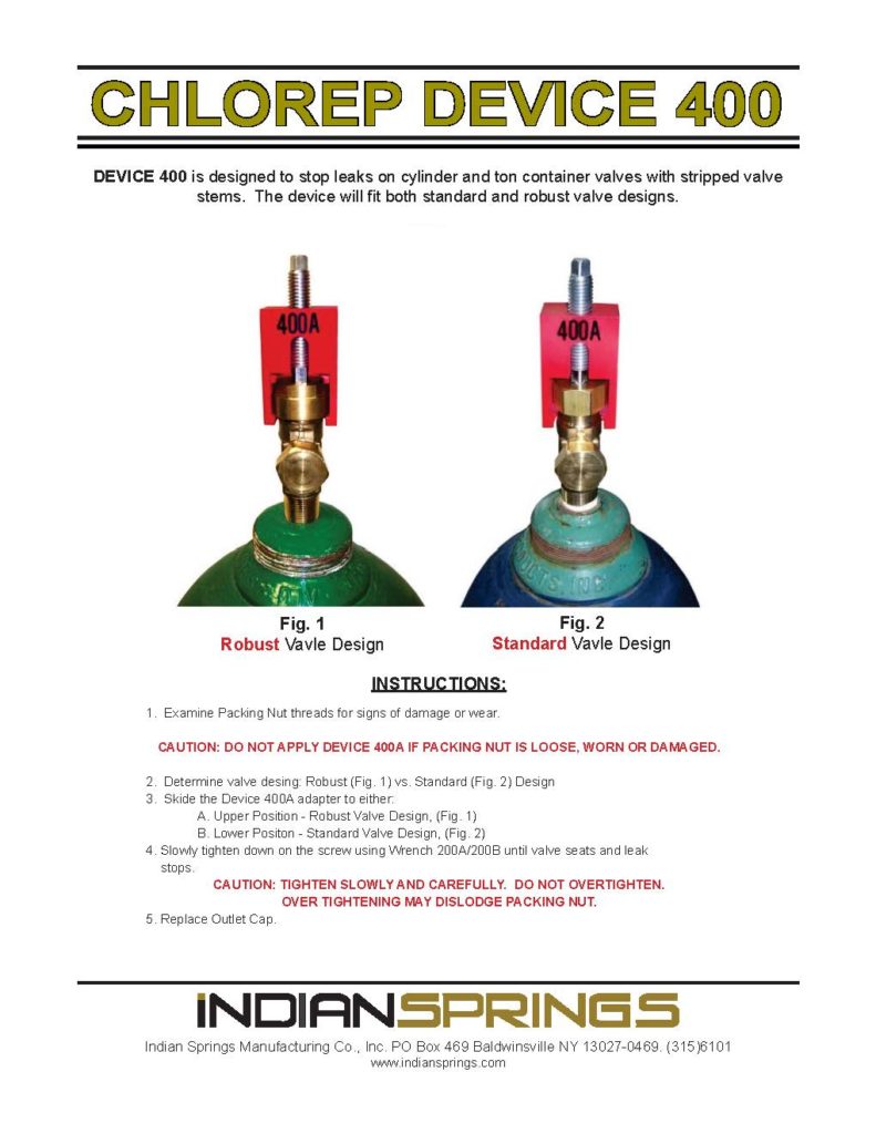 CHLOREP Device #400A | Indian Springs Manufacturing