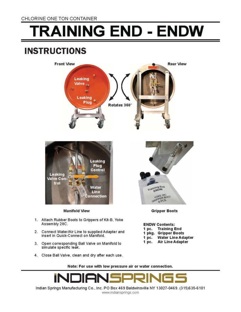 Training End Instructions | Indian Springs Manufacturing